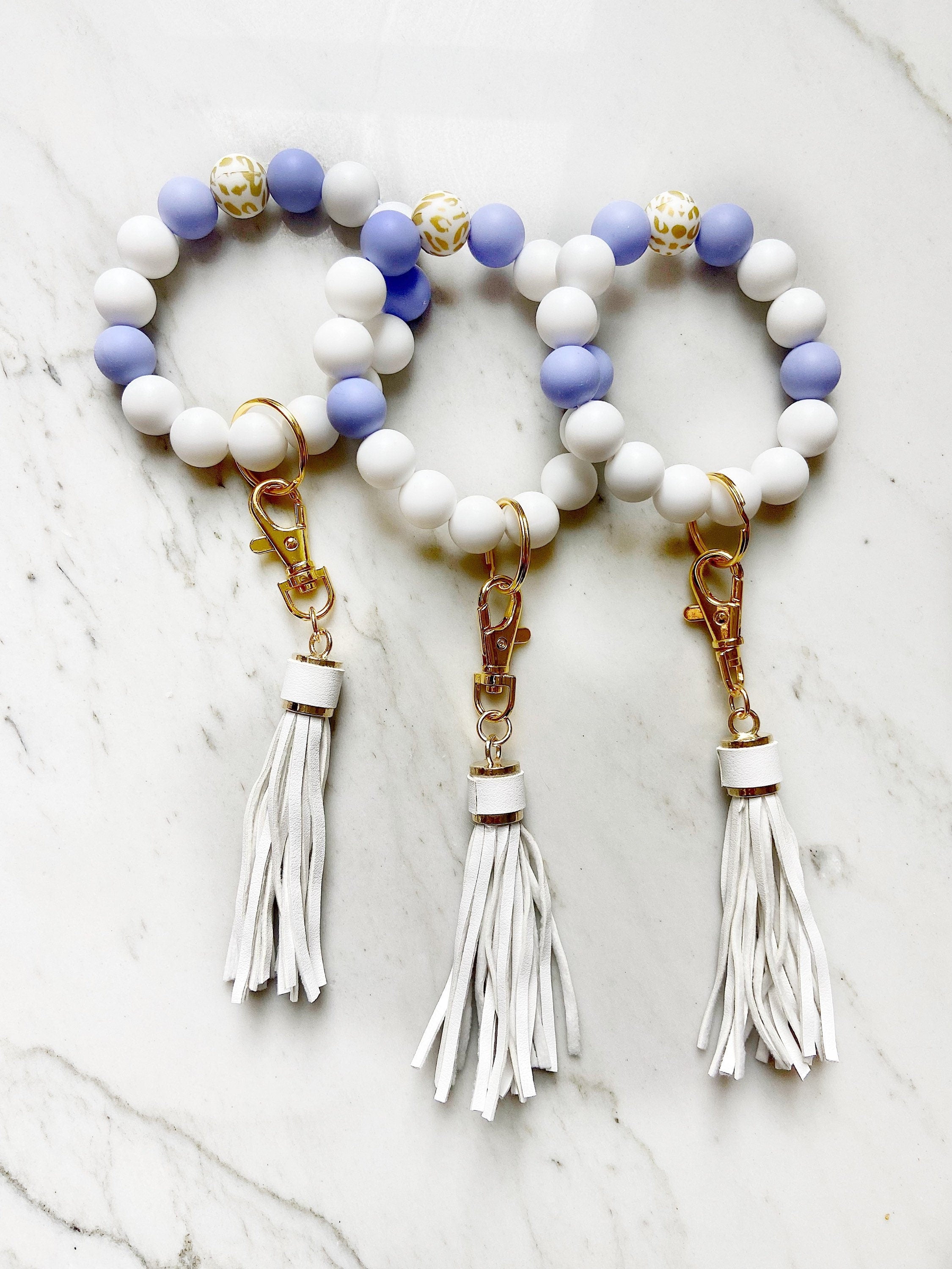 Poppin Periwinkle Wristband Keychain – lanyardlovebirds